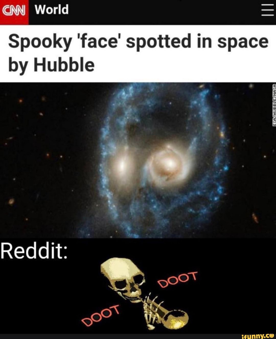 World Spooky 'face' spotted in space by Hubble Reddit: No - iFunny