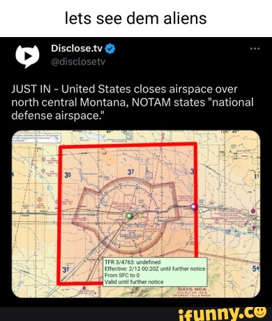 Lets see dem aliens JUST IN - United States closes airspace over north ...
