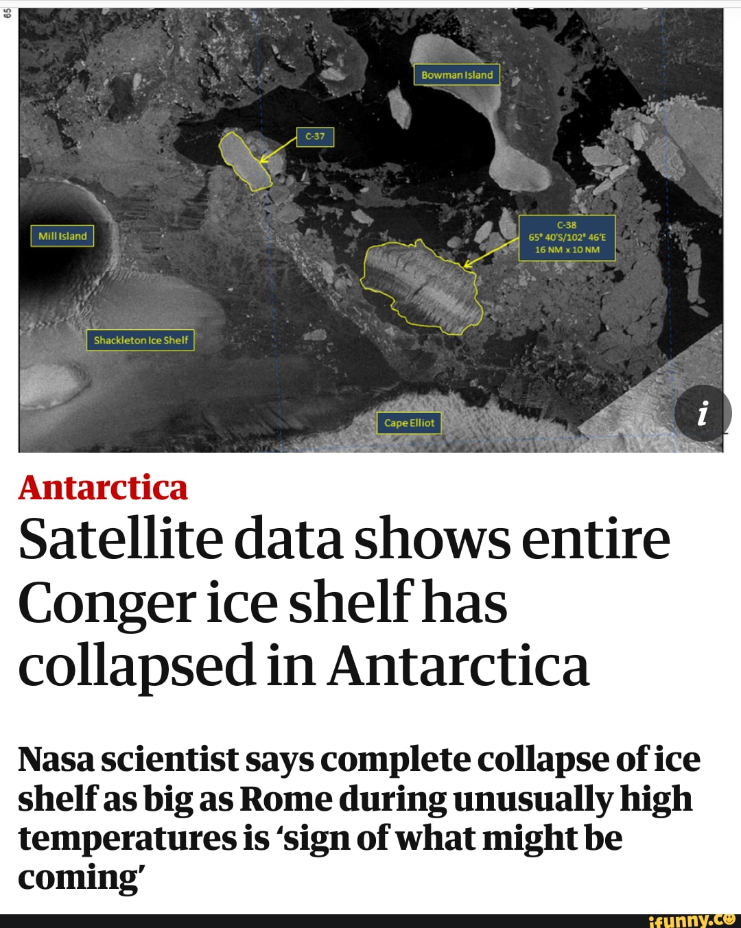 Shelt Antarctica Satellite data shows entire Conger ice shelf has ...