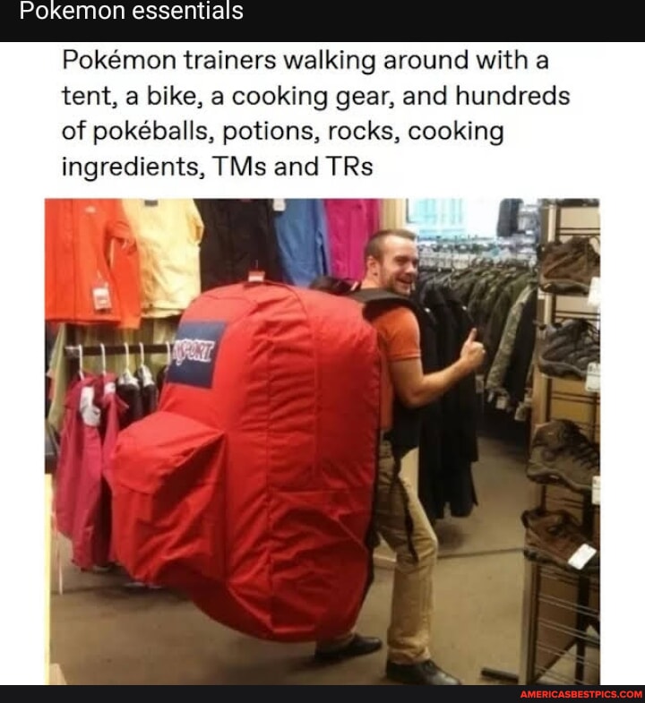Pokemon essentials Pokemon trainers walking around with a tent, a bike ...