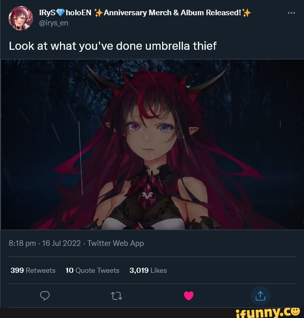 IRyS@ holoEN Anniversary Merch & Album Released! (WP cineen Look at what you've done umbrella ...