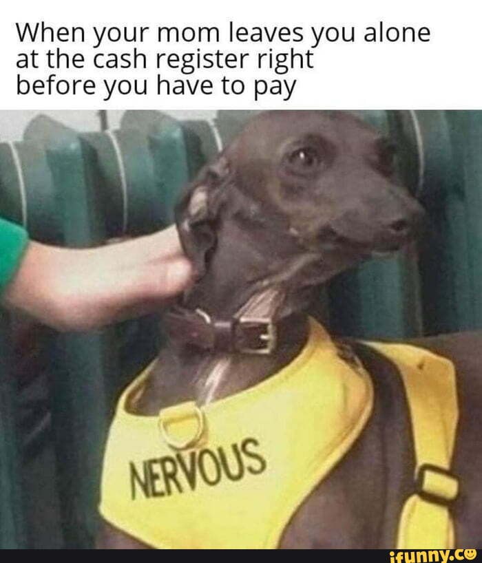 When your mom leaves you alone at the cash register right before you ...