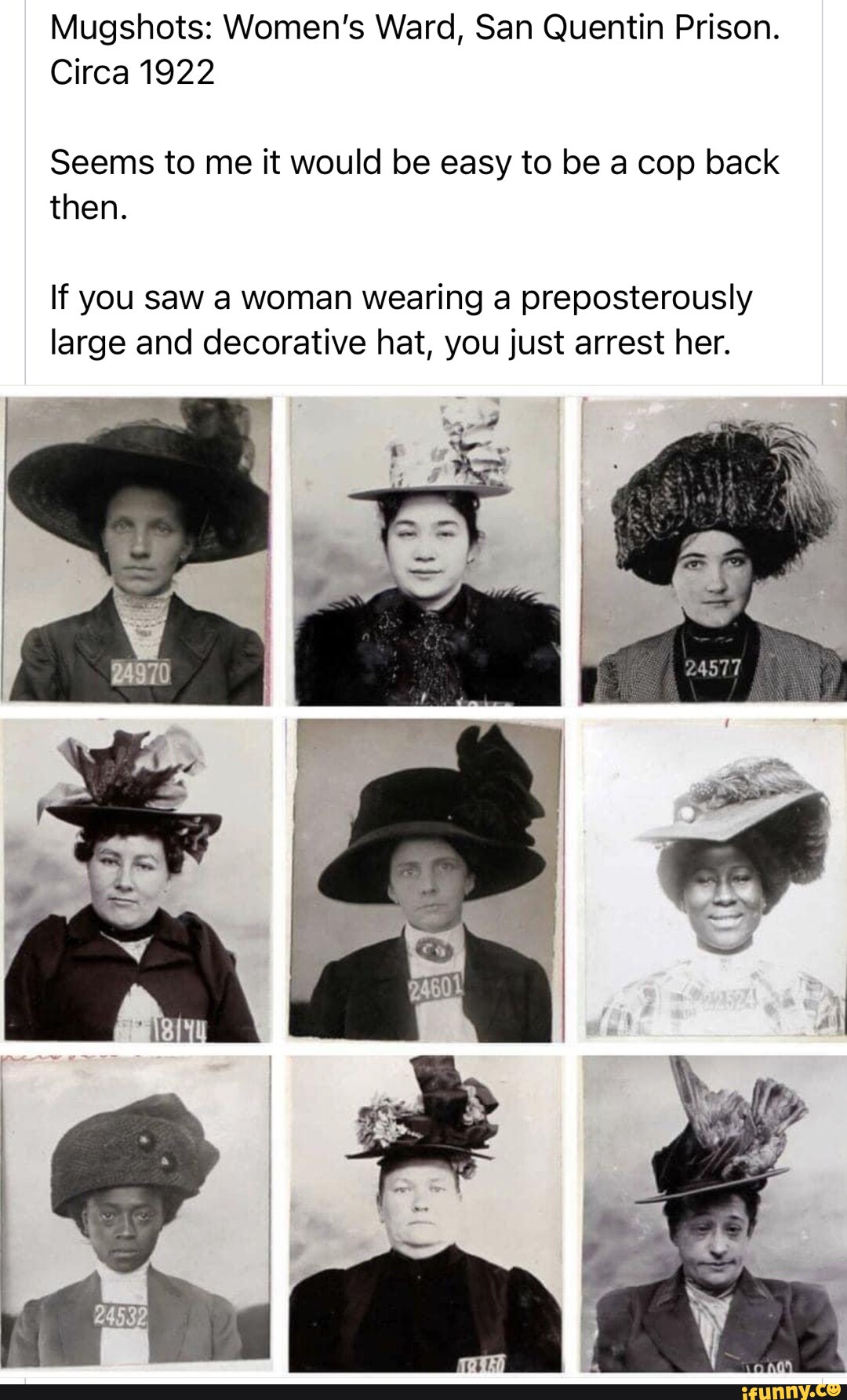 Mugshots: Women's Ward, San Quentin Prison. Circa 1922 Seems to me it ...