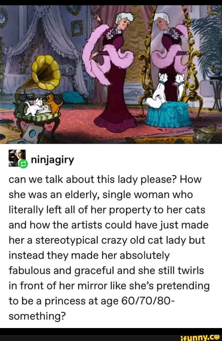 Can we talk about this lady please? How she was an elderly, single ...