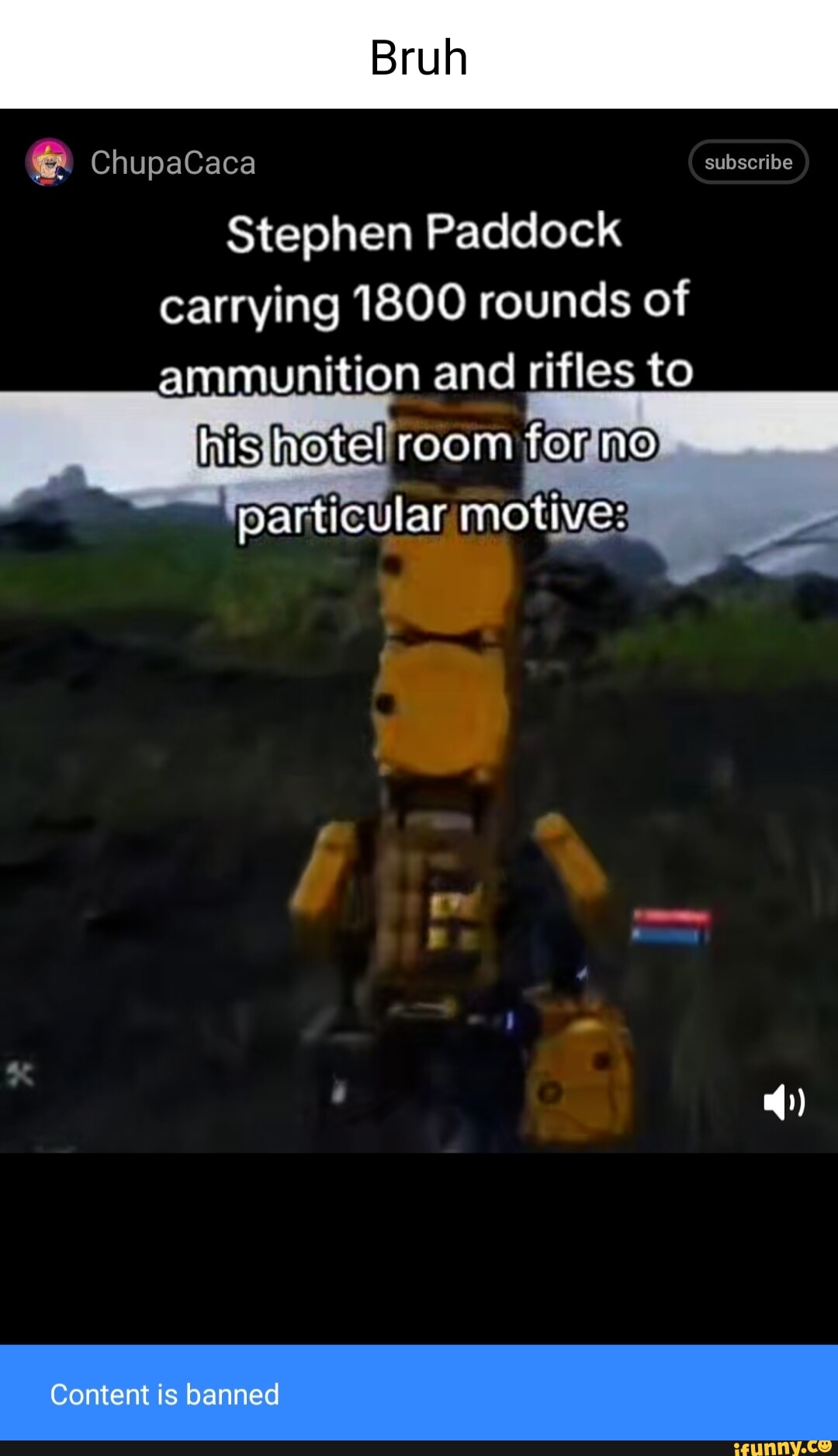 ChupaCaca Stephen Paddock carrying 1800 rounds of ammunition and rifles ...