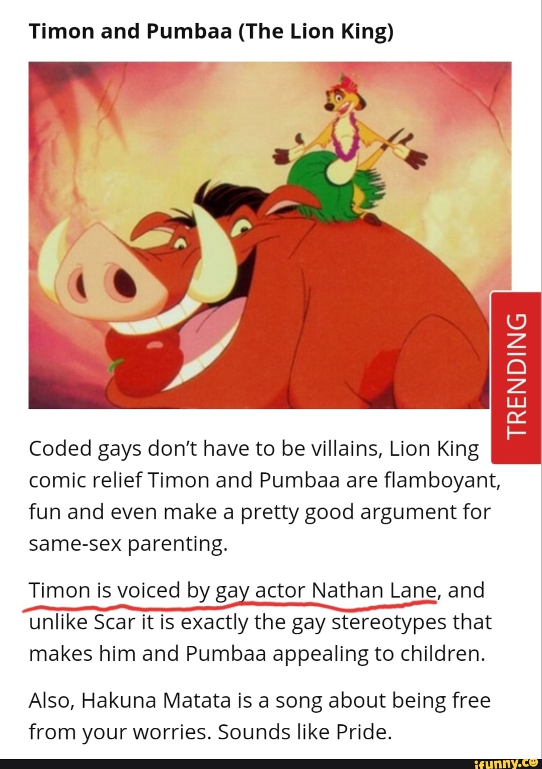Timon And Pumbaa The Lion King Trending Coded Gays Dont Have To Be 7052