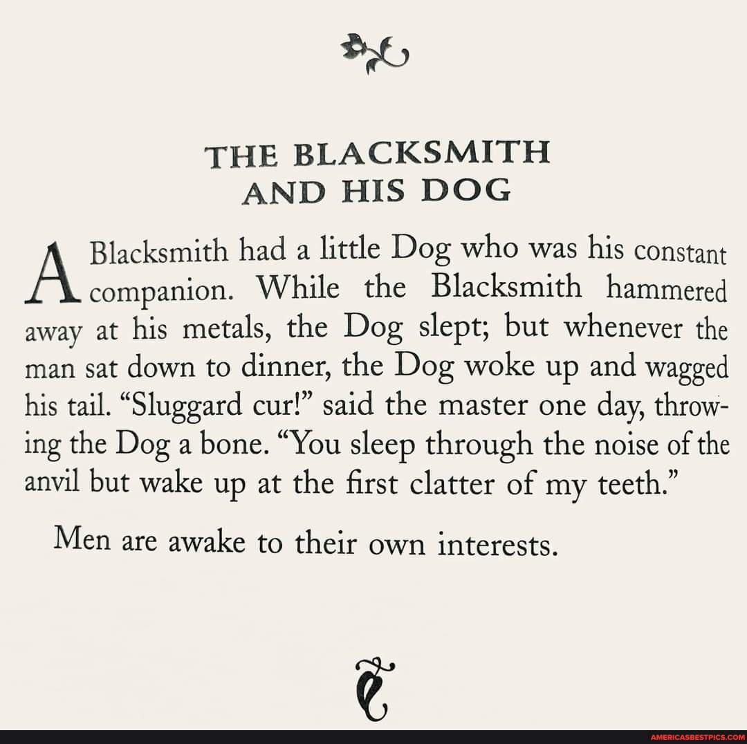 Friday’s Fable from AESOP @ GISL. - THE BLACKSMITH AND HIS DOG ...