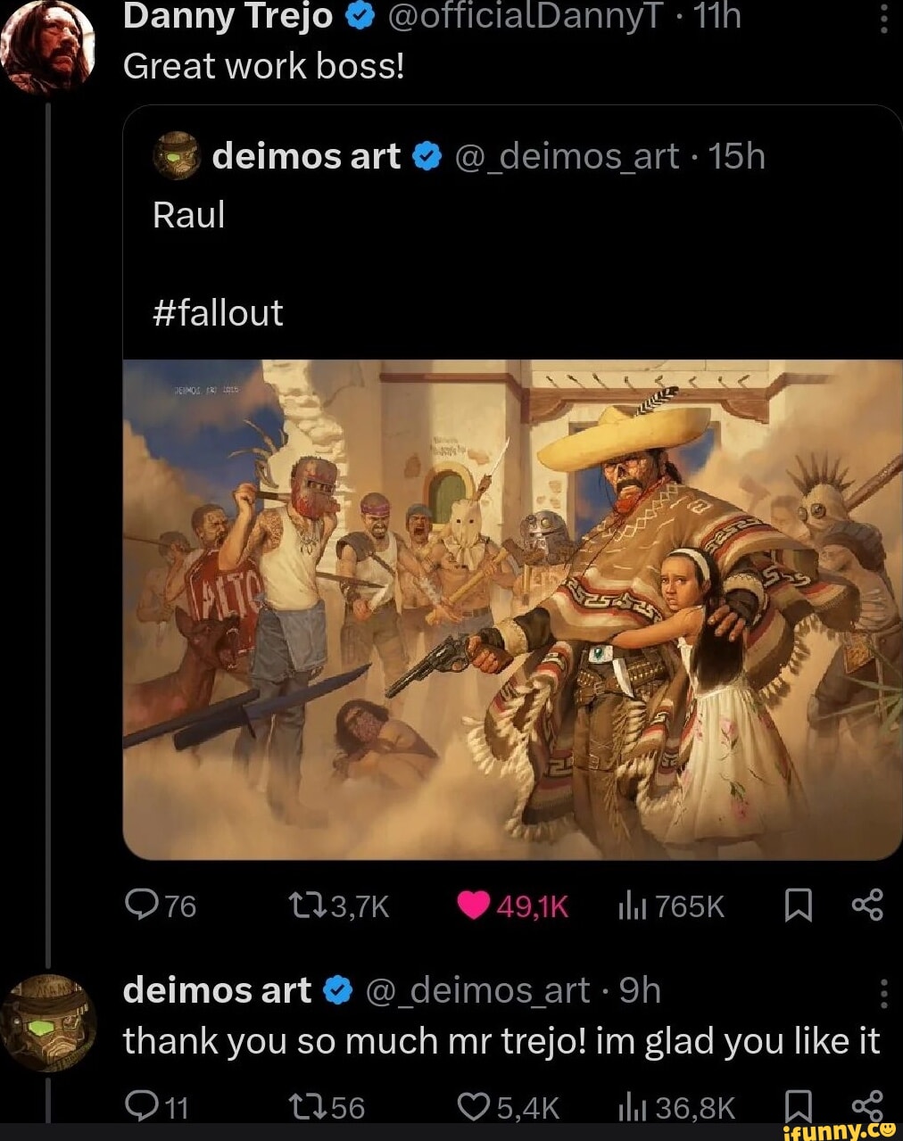 Danny Trejo @ Great work boss! deimos art @ @ deimos art Raul #fallout deimos art @ @_deimos art ...
