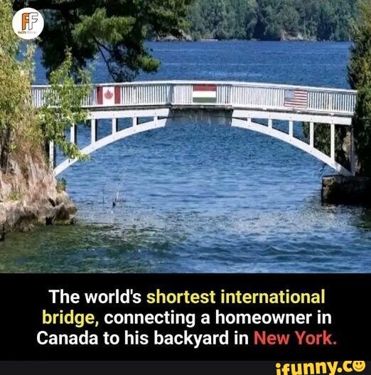 The world's shortest international bridge, connecting a homeowner in ...