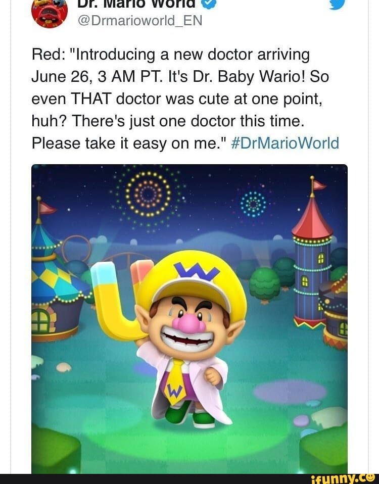 Red: "Introducing a new doctor arriving June 26, 3 AM PT. It's Dr. Baby ...