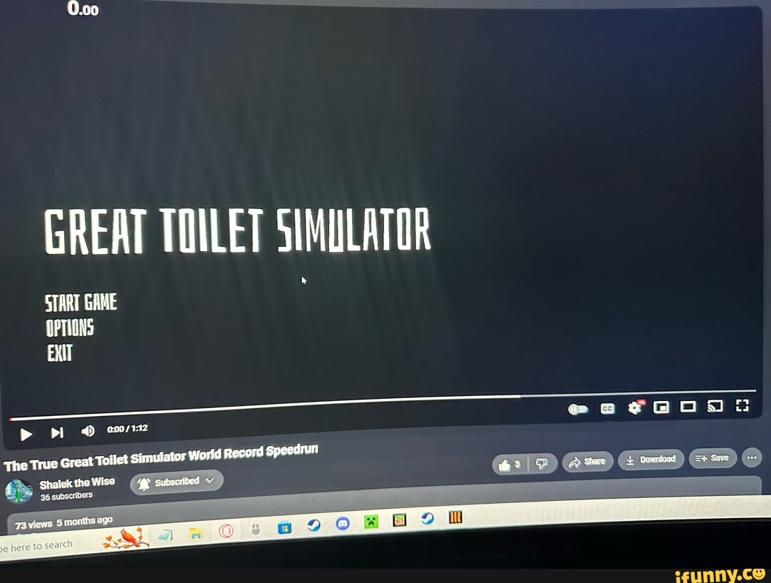 GREAT TOILET SIMULATOR START GAME OPTIONS EXIT ee eGang -the ue Great ...