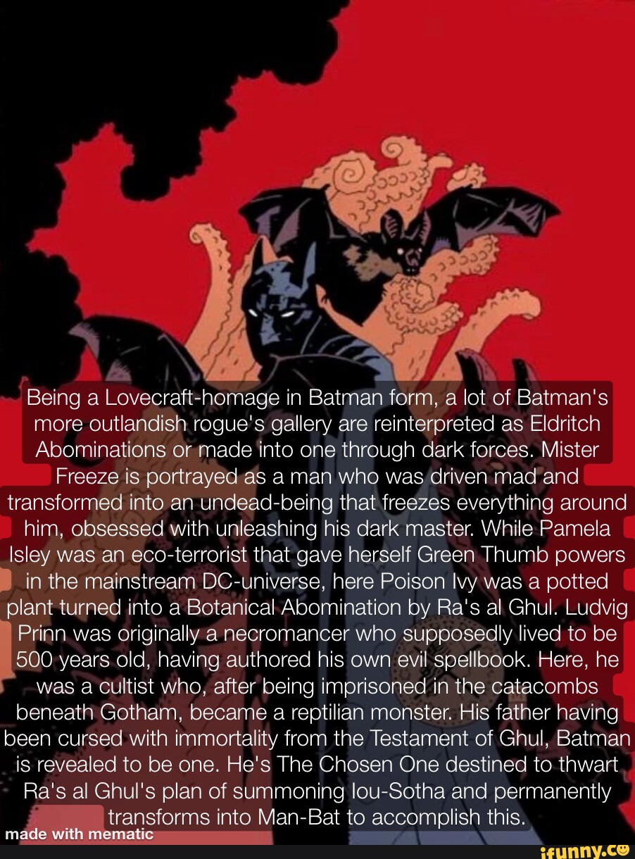 Being a nor mage in Batman form, a lot of Batman's more outlandish ...