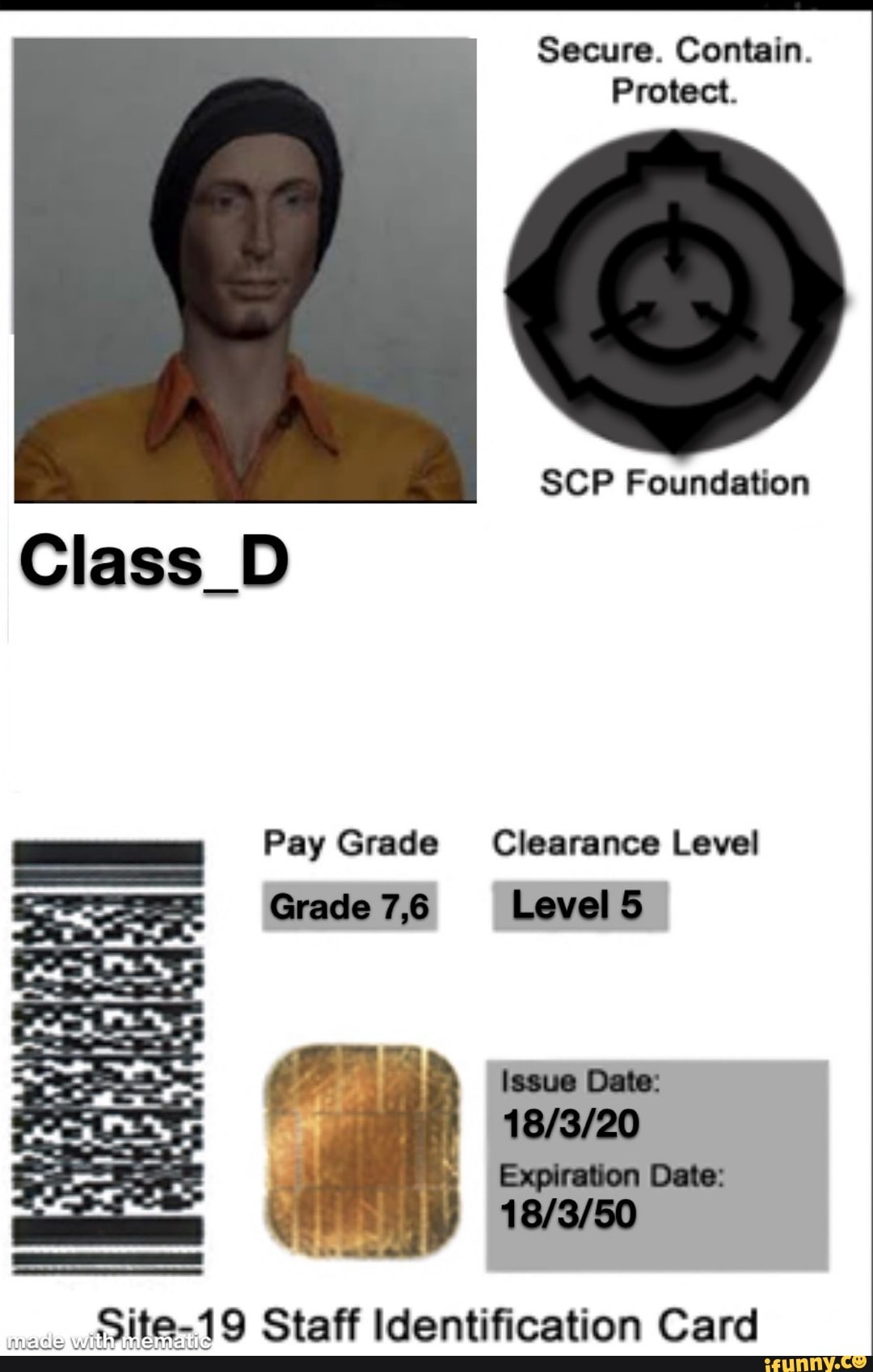 Secure. Contain. Protect. SCP Foundation === Pay Grade Clearance Level ...