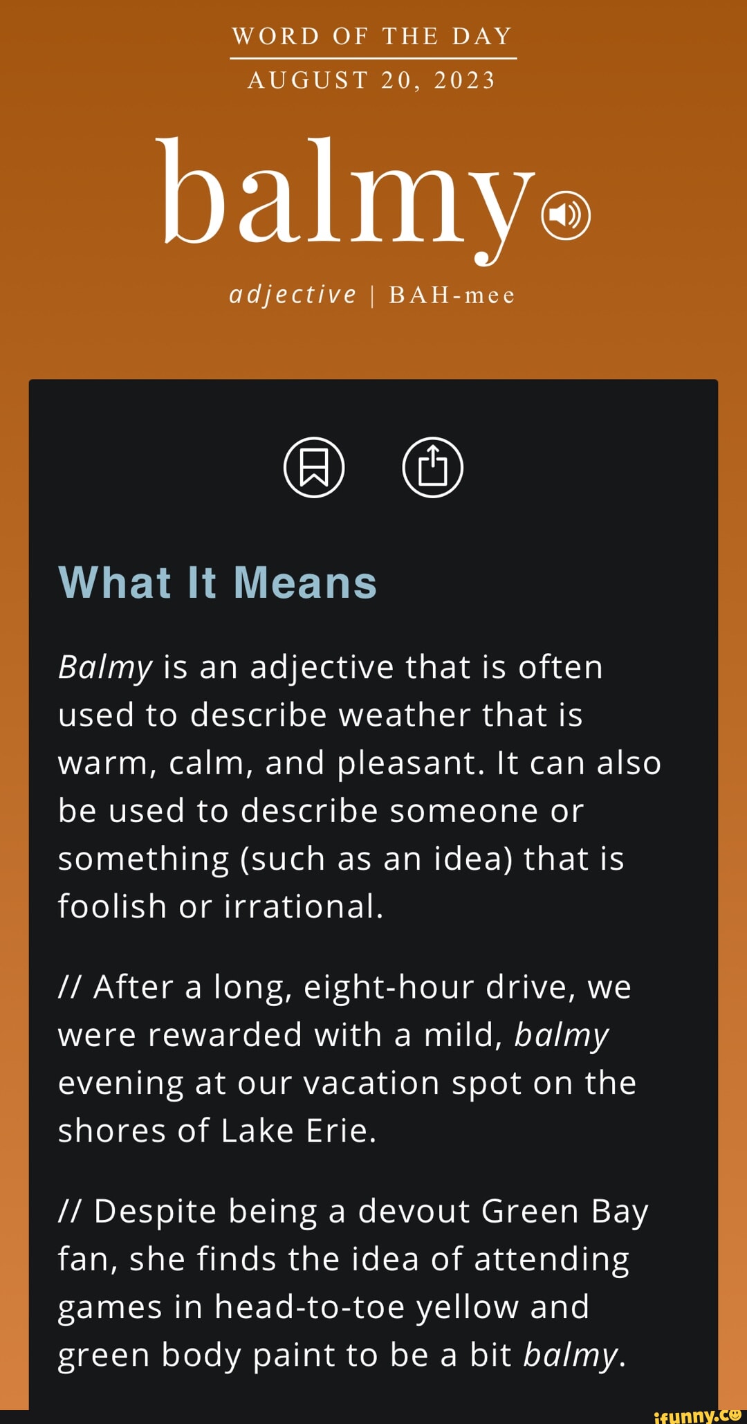 WORD OF THE DAY AUGUST 20, 2023 balimye adjective I BAH-mee What It ...