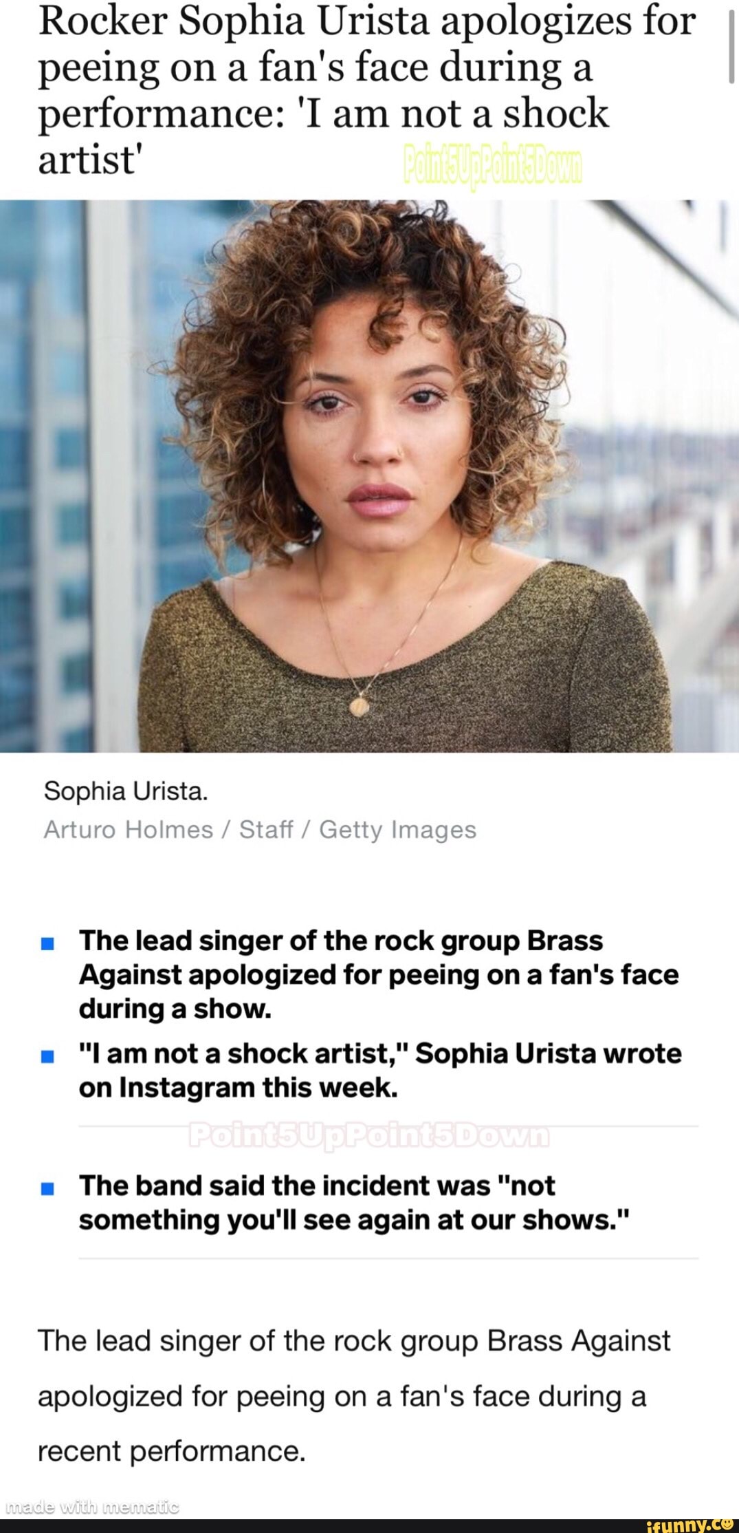 Rocker Sophia Urista apologizes for peeing Rocker on a fan's Sophia ...