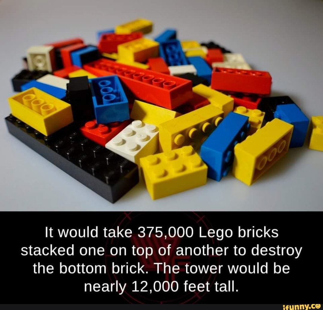 It would take 375,000 Lego bricks stacked one on top of another to ...