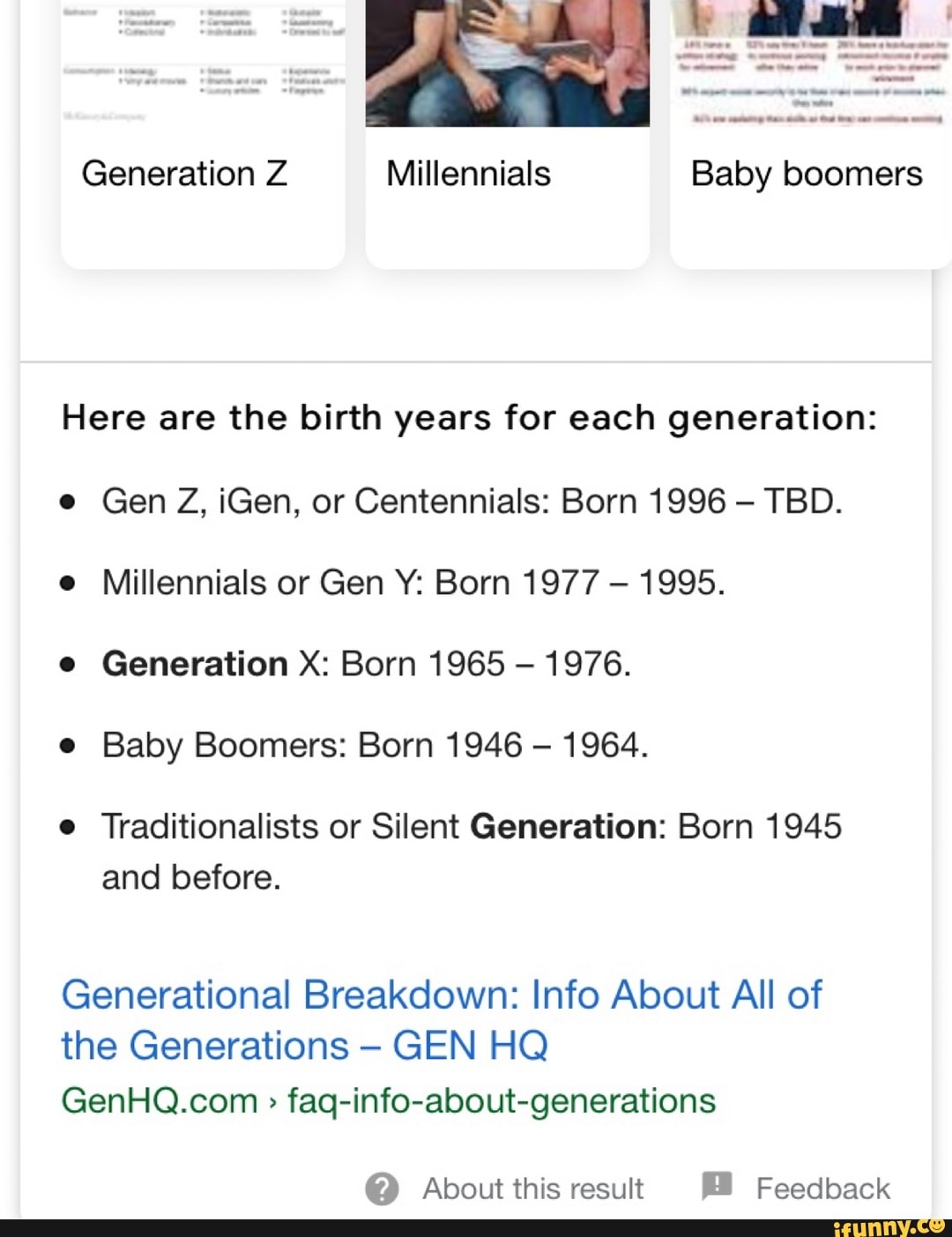 Here are the birth years for each generation: Gen Z, iGen, or ...