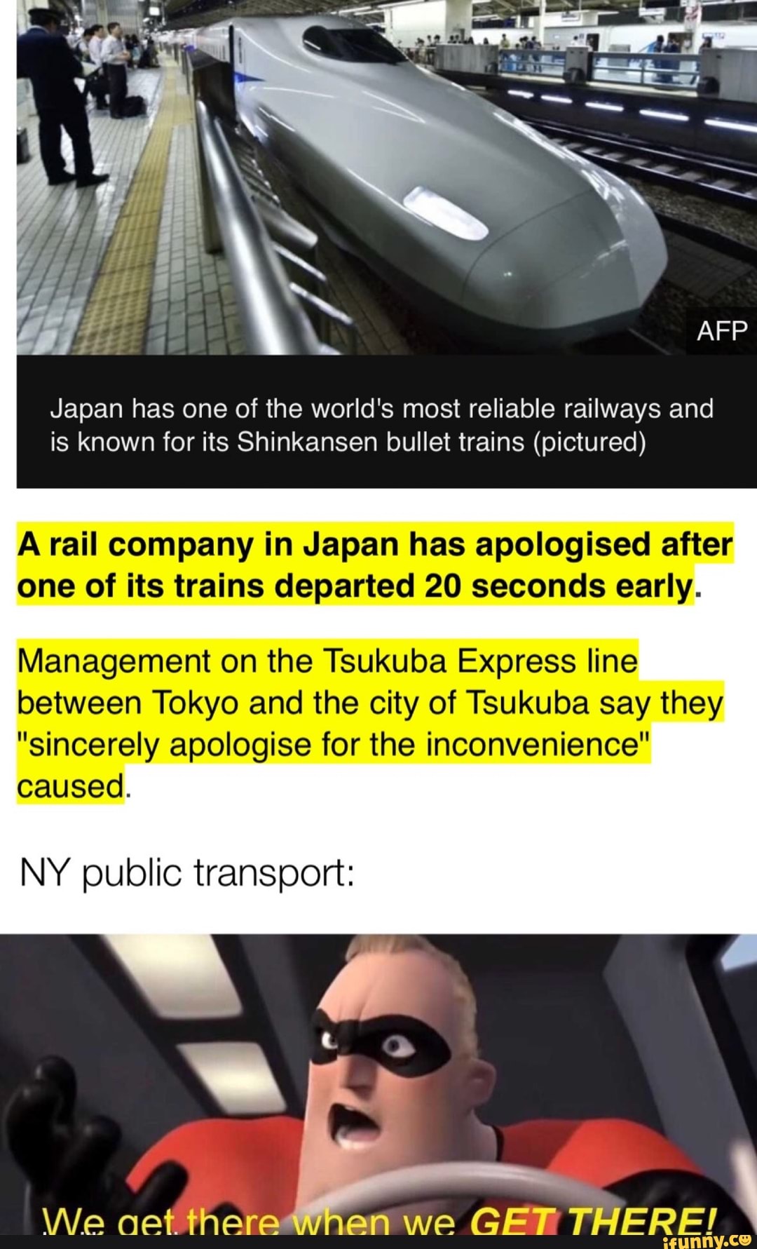 AFP Japan has one of the world's most reliable railways and is known ...