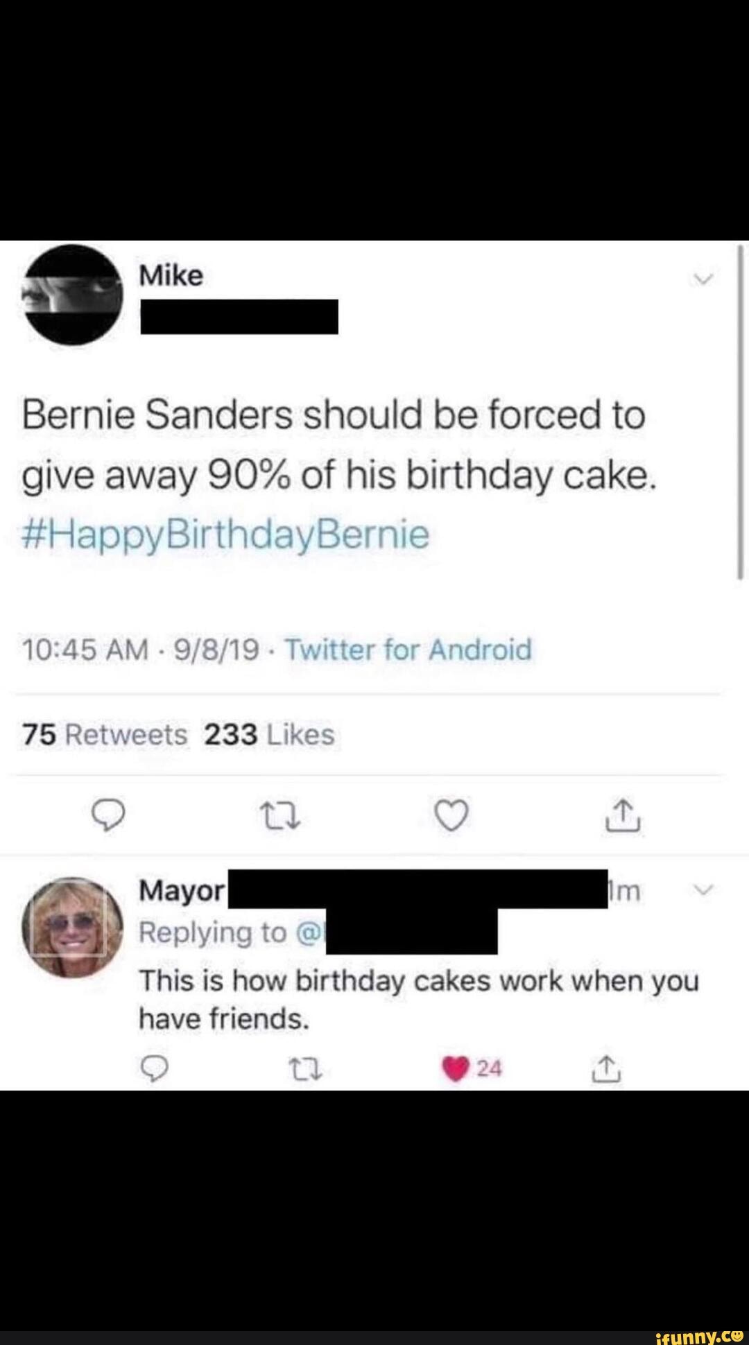Bernie Sanders should be forced to give away 90% of his birthday cake ...