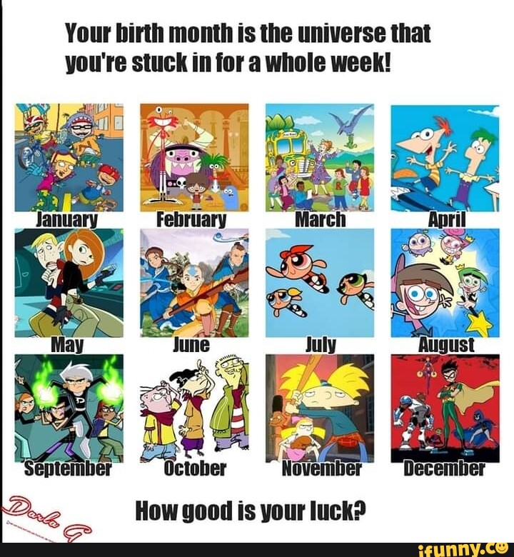 Your birth month is the universe that you're stuck in for a whole week! How good is your luck ...