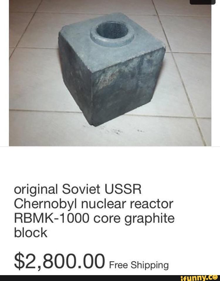 Original Soviet USSR Chernobyl nuclear reactor RBMK-1000 core graphite ...