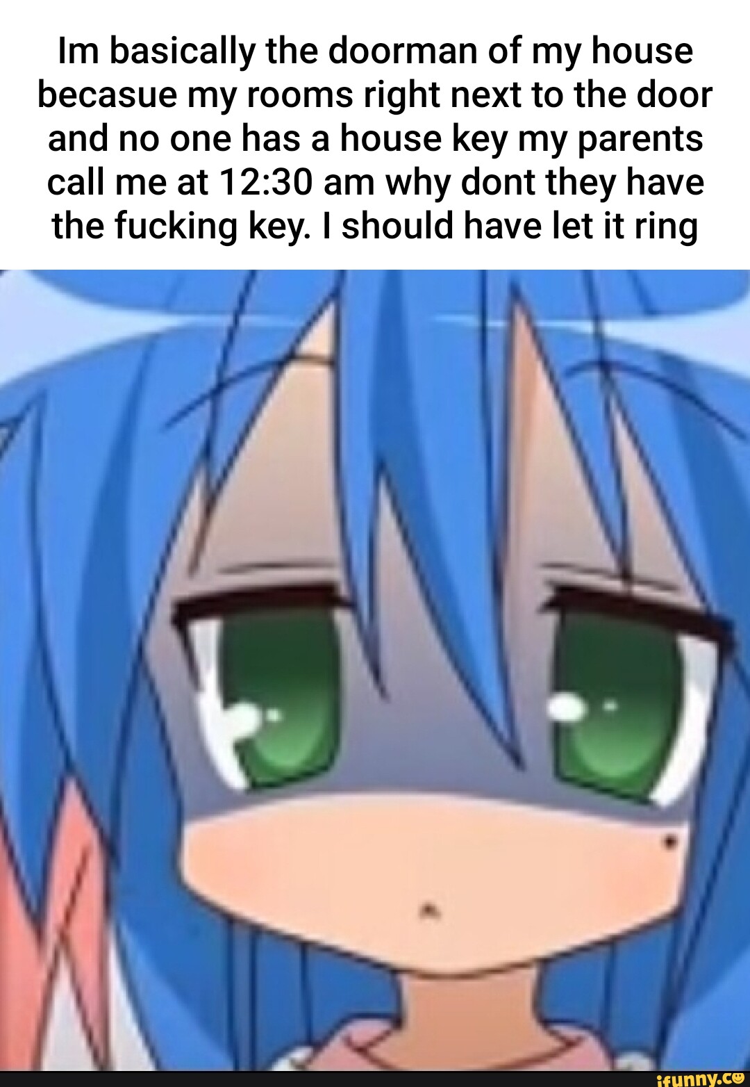 Im basically the doorman of my house becasue my rooms right next to the ...