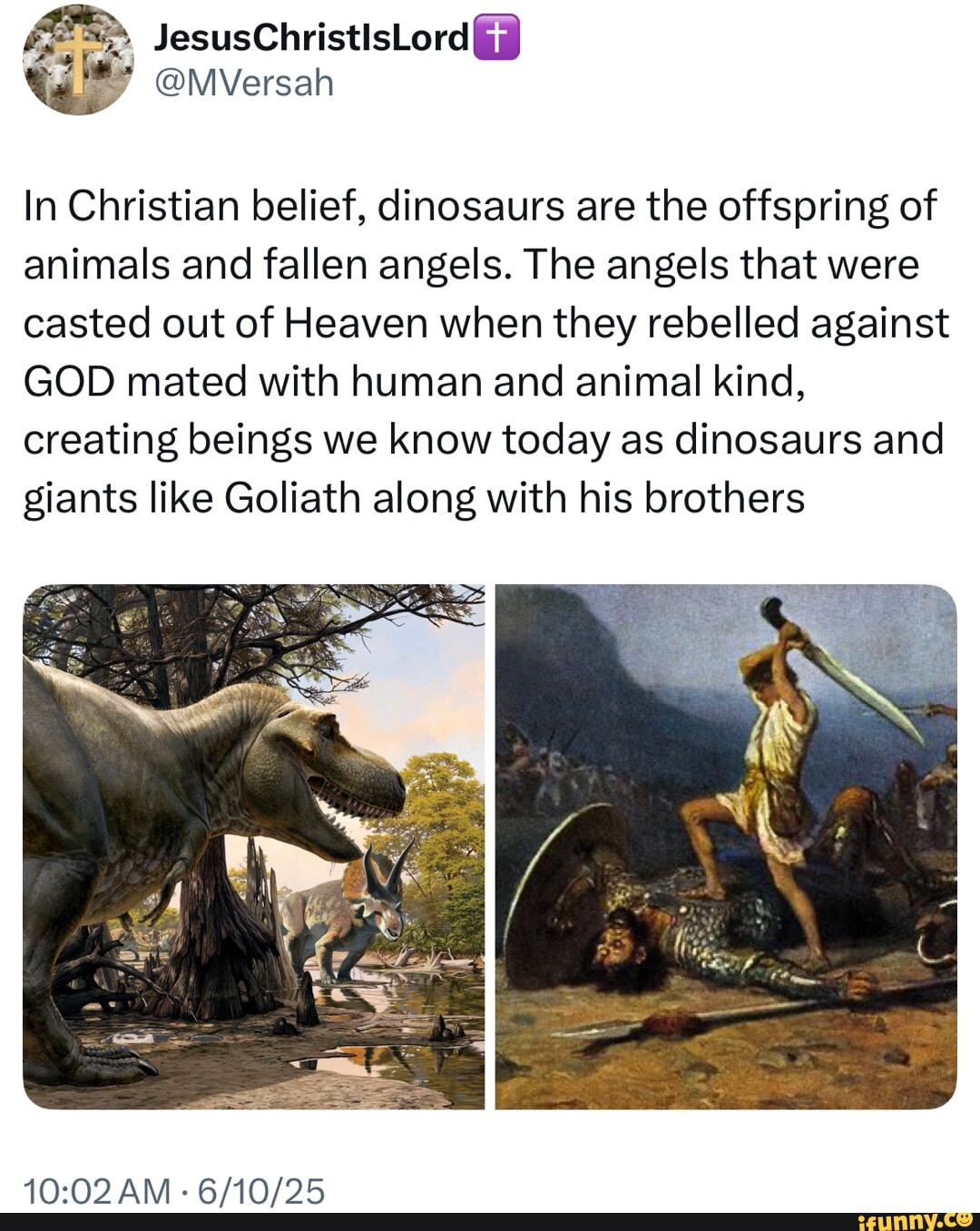 JesusChir In Christian belief, dinosaurs are the offspring of animals ...