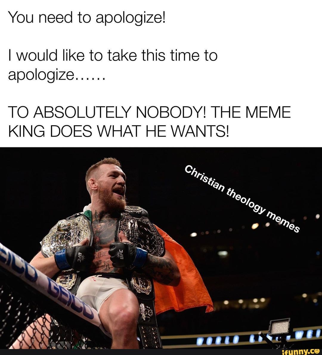 You need to apologize! I would like to take this time to apologize TO ...