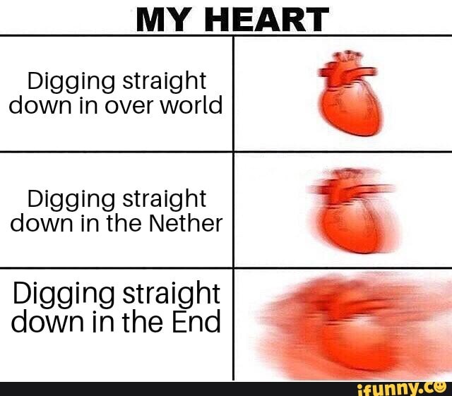 MY HEART Digging straight down in over world Digging straight down in ...