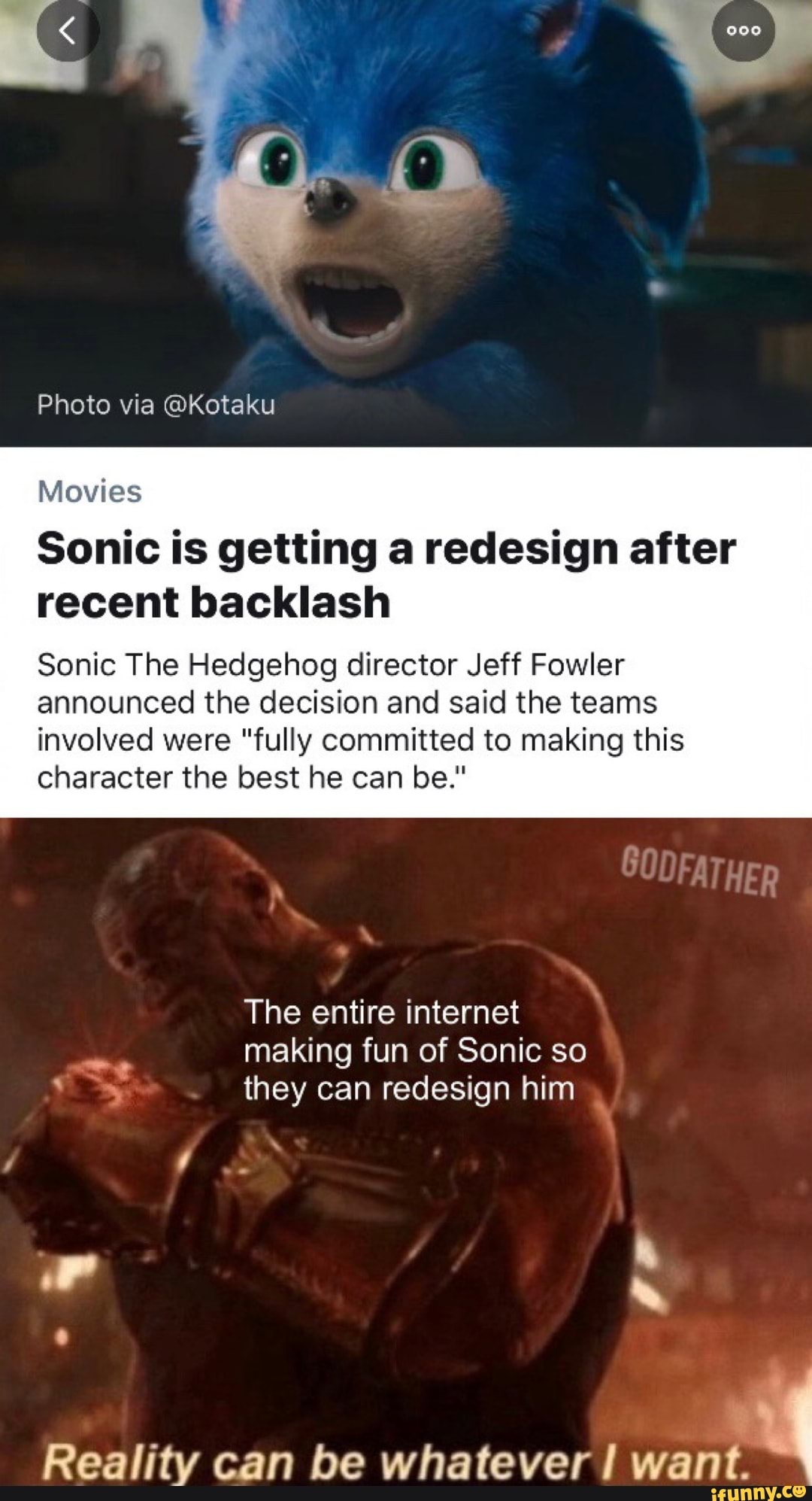 Movies Sonic is getting a redesign after recent backlash Sonic The ...