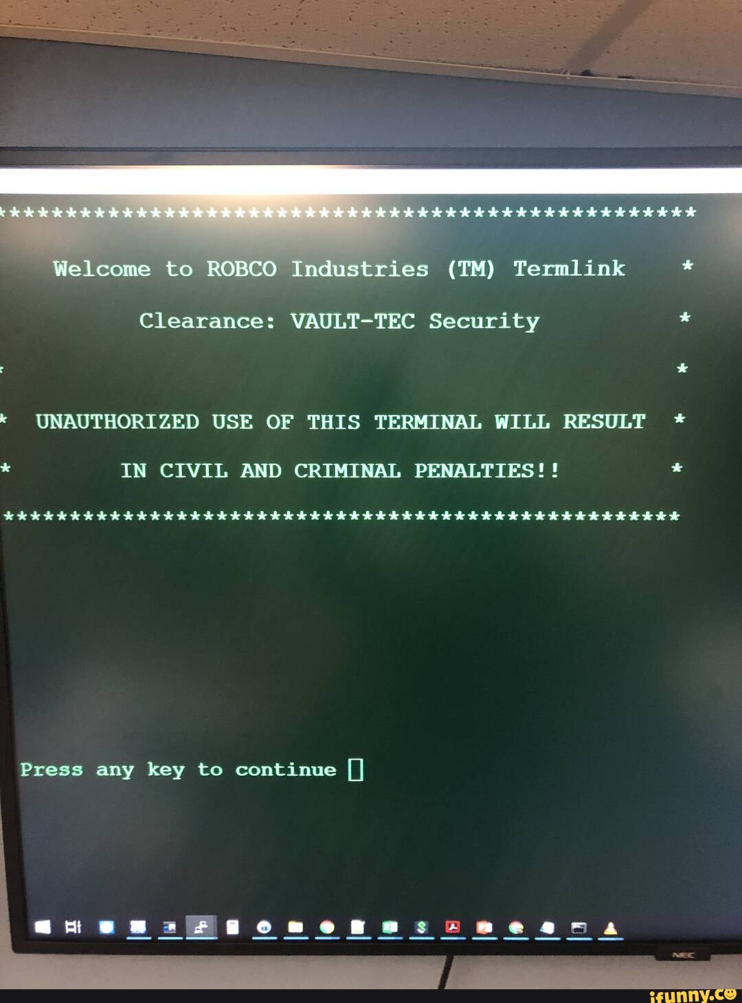 "Welcome to ROBCO Industries (TM) Termlink Clearance: VAULT-TEC ...