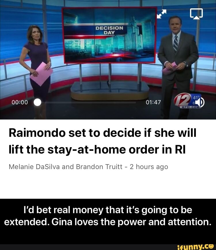 Raimondo set to decide if she will lift the stay-at-home order in RI ...