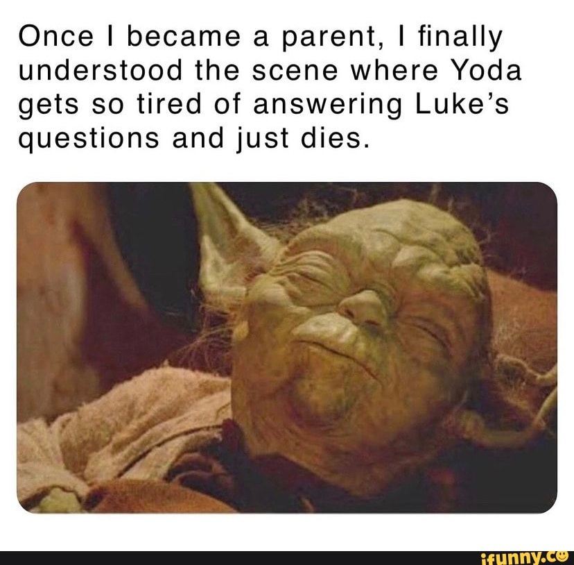 Once became a parent, I finally understood the scene where Yoda gets so ...
