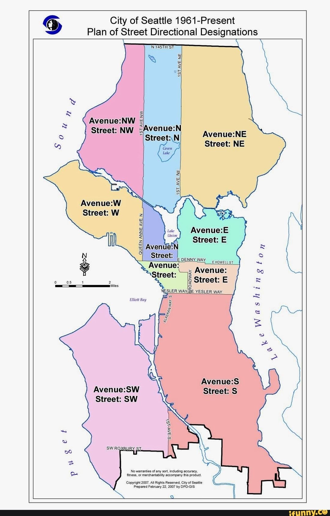 City of Seattle Plan of Street Directional Designations before and ...