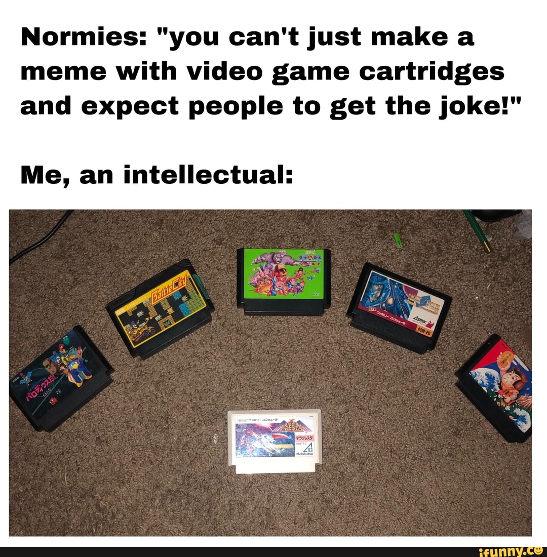 Normies: "you can't just make a meme with video game cartridges and ...