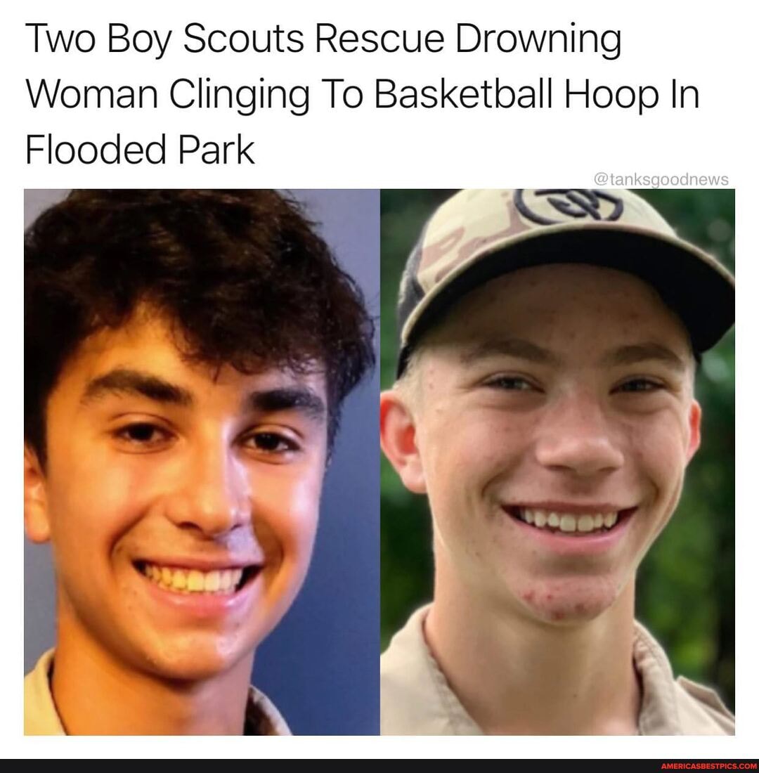 Two Boy Scouts Rescue Drowning Woman Clinging To Basketball Hoop In ...