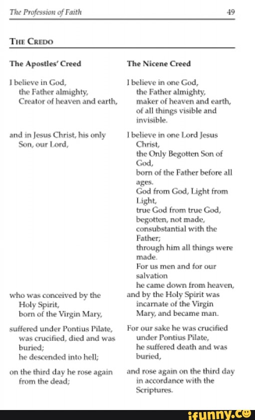 The Profession of Faith 49 Tue Crevo The Apostles' Creed The Nicene ...