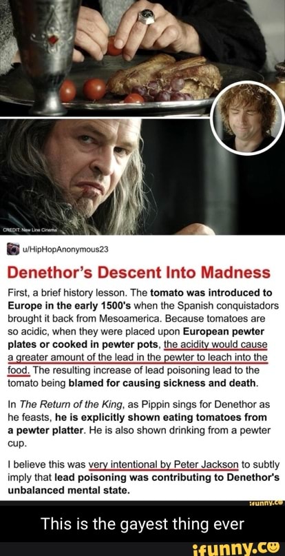 Denethor's Descent Into Madness First, a brief history lesson. The ...