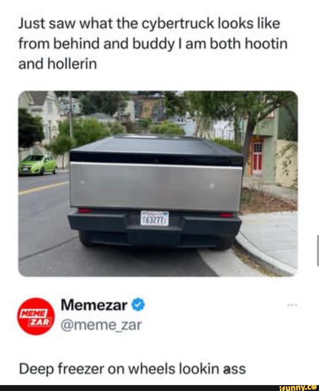 Just saw what the cybertruck looks like from behind and buddy I am both ...