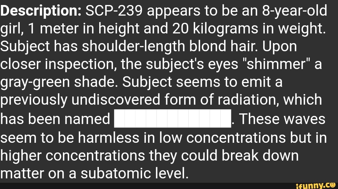 Scp239 memes. Best Collection of funny Scp239 pictures on iFunny