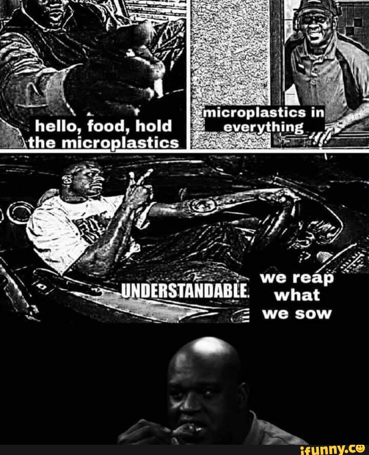 Hello, food, hold the microplastics we reap what = we sow - iFunny
