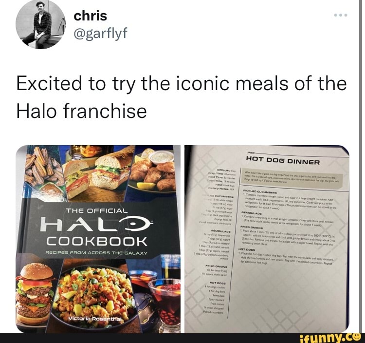 Chris Excited to try the iconic meals of the Halo franchise "OT THE ...