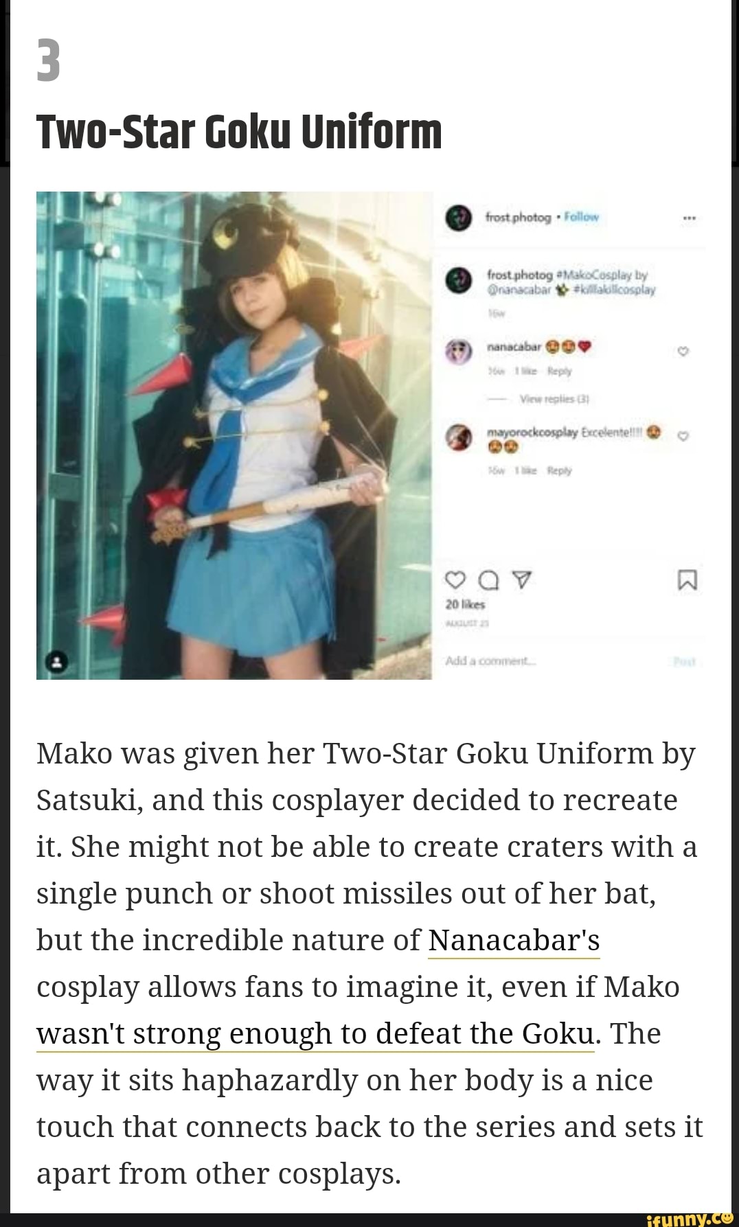 Al Two-Star Goku Uniform trost photog Fallow frost photog nanacabat # ...