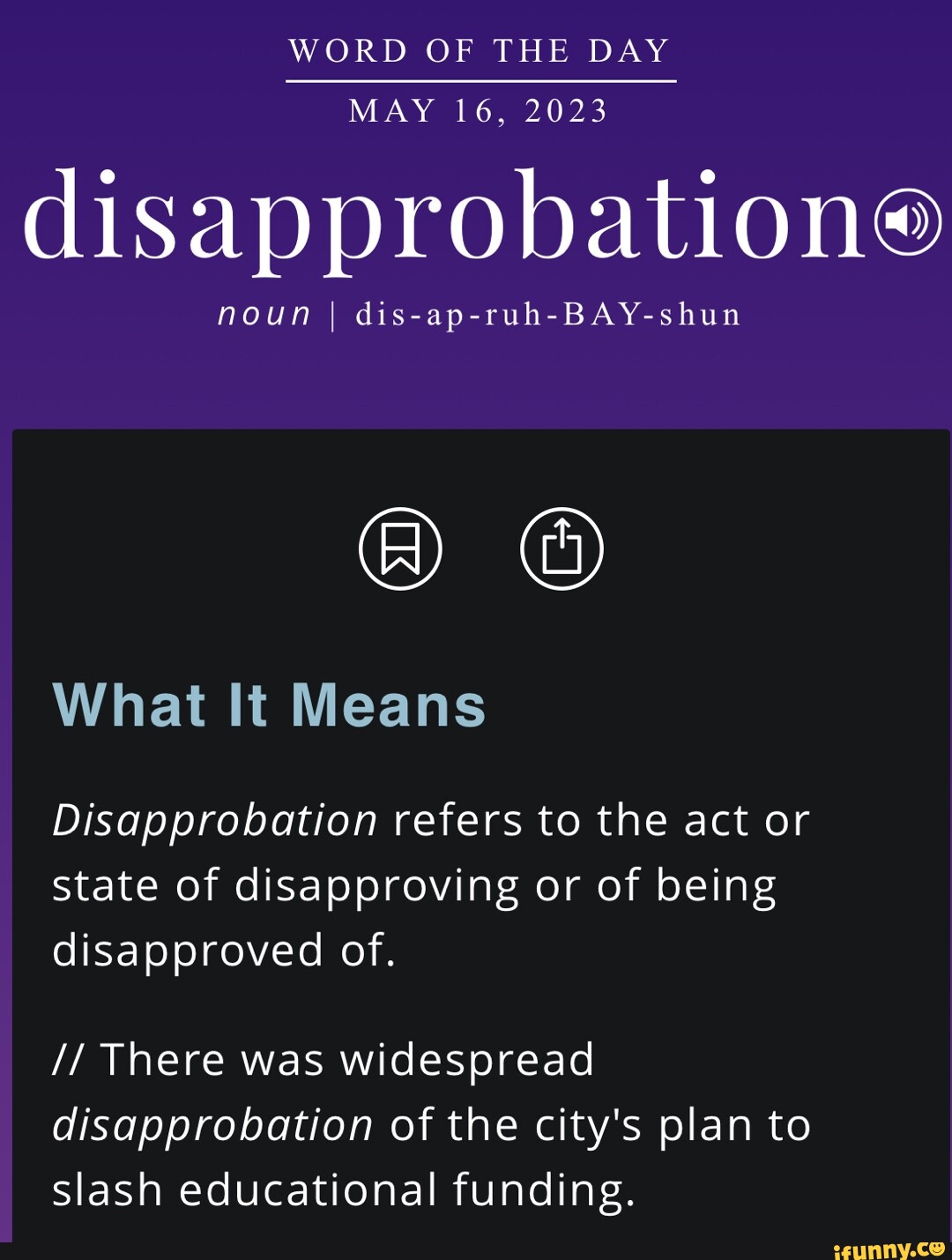 Disapprobation