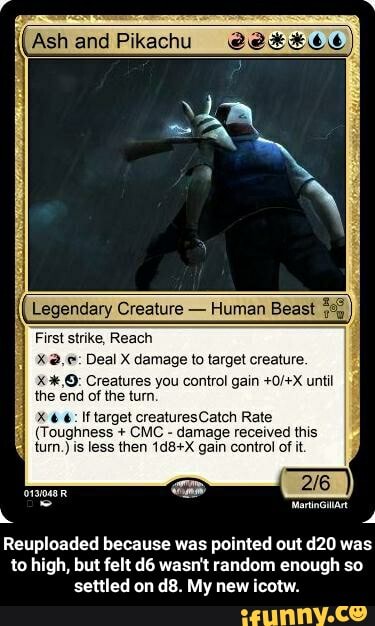 Legendary Creature Human Beast ae First strike, Reach X Deal X damage ...