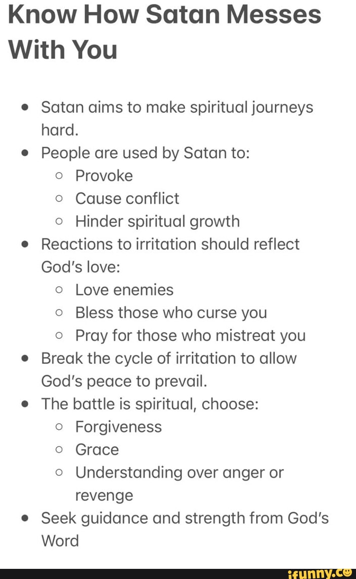 Know How Satan Messes With You e Satan aims to make spiritual journeys ...