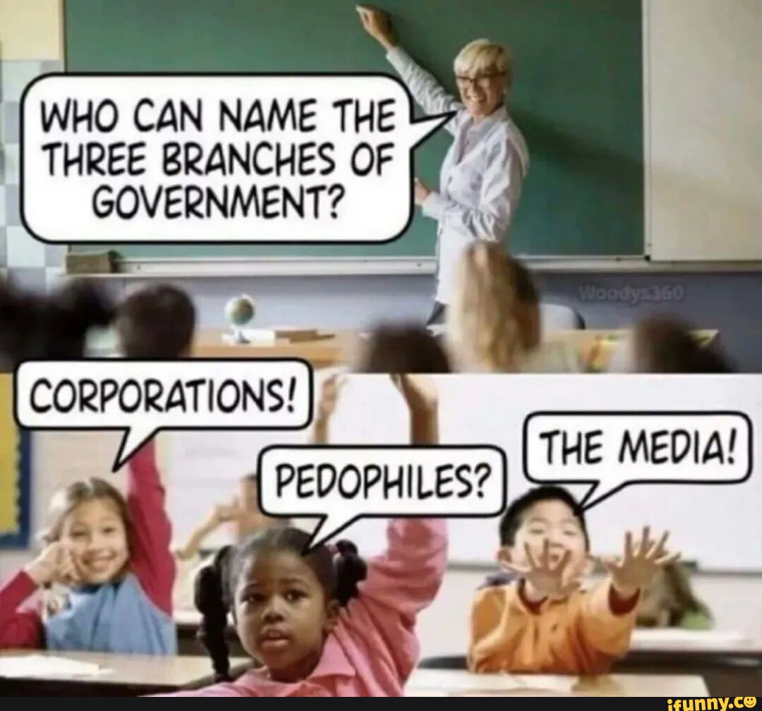 WHO CAN NAME THE THREE BRANCHES OF GOVERNMENT? CORPORATIONS! - iFunny