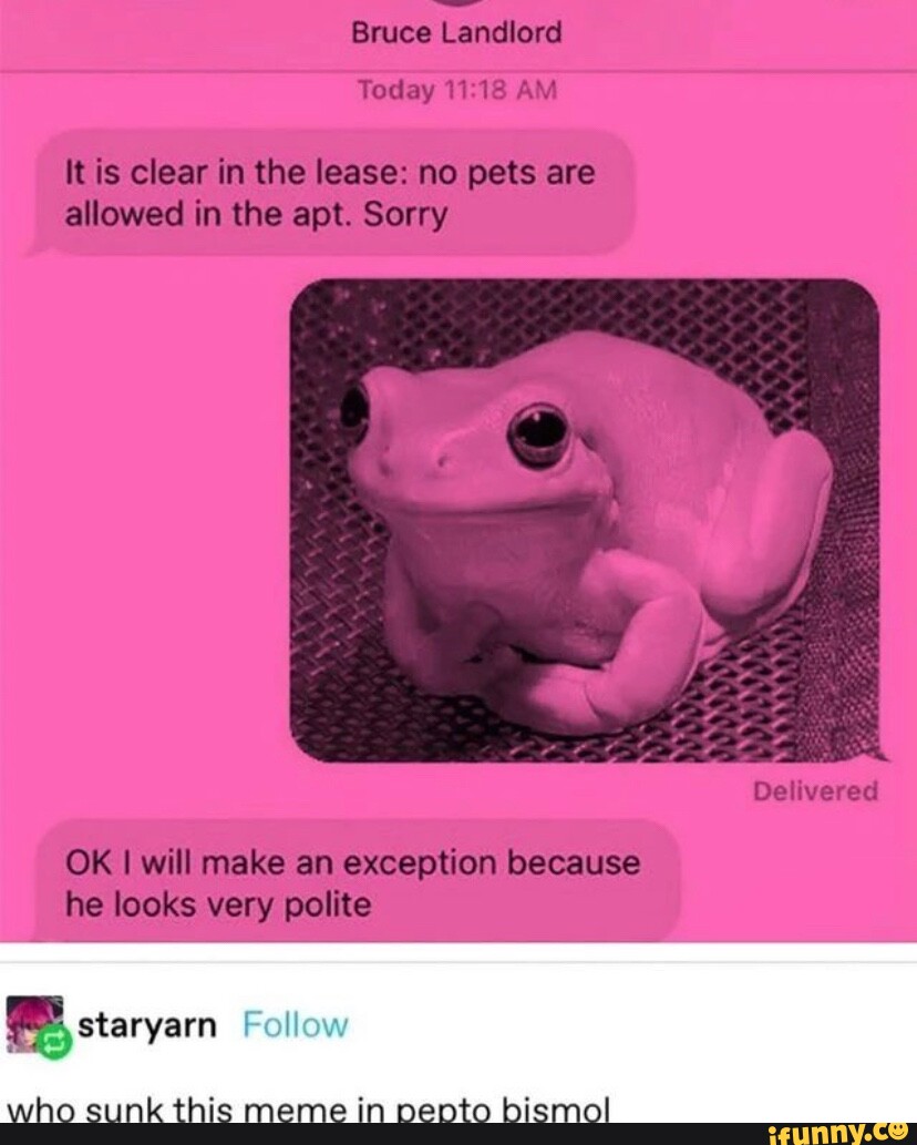 Bruce Landlord Today AM It is clear in the lease: no pets are allowed ...