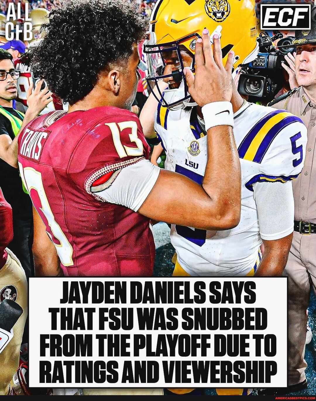 Jayden Daniels says that Florida State was snubbed from the playoff due ...