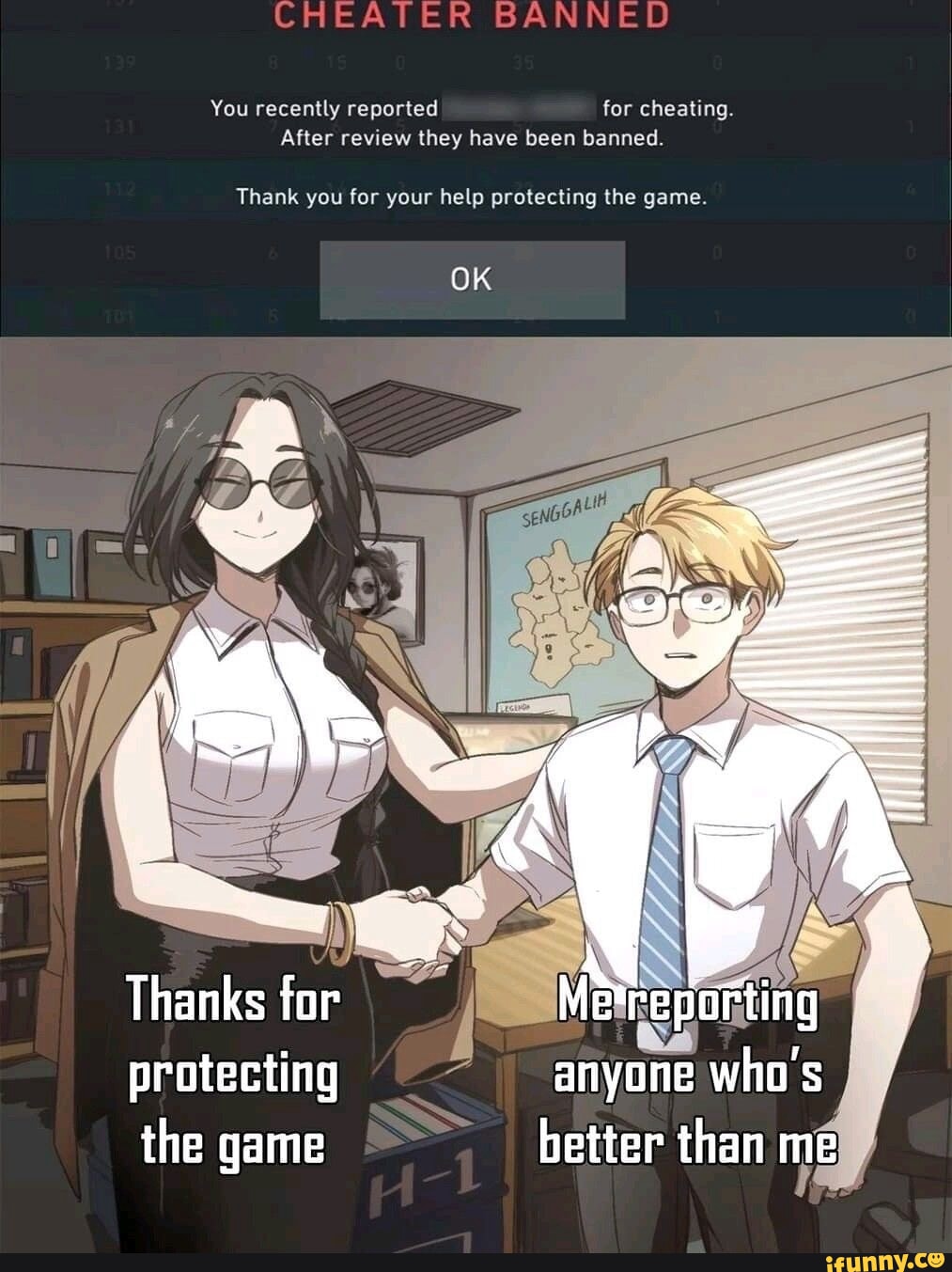 CHEATER BANNED You recently reported for cheating. After review they ...